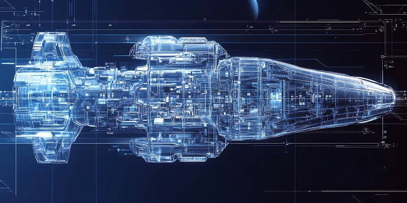 Stunning Digital Spaceship Futuristic SciFi Artwork Stock Illustration ...