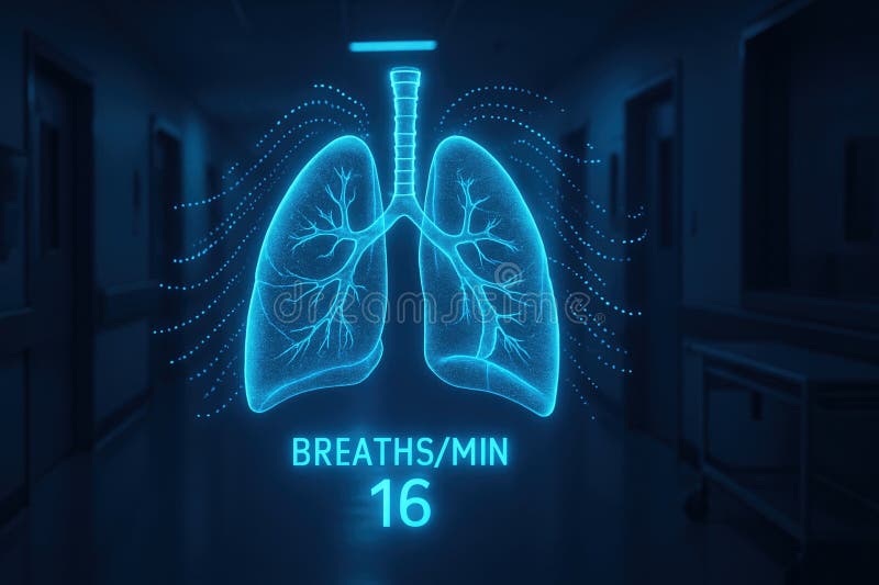 Digital Visualization of Human Lungs Displaying Respiration Rate Inside ...
