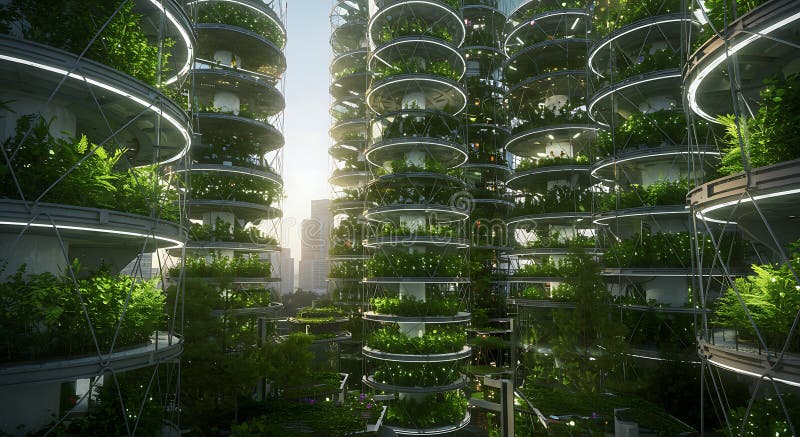 Towering Cylindrical Skyscrapers Stock Illustrations – 238 Towering ...