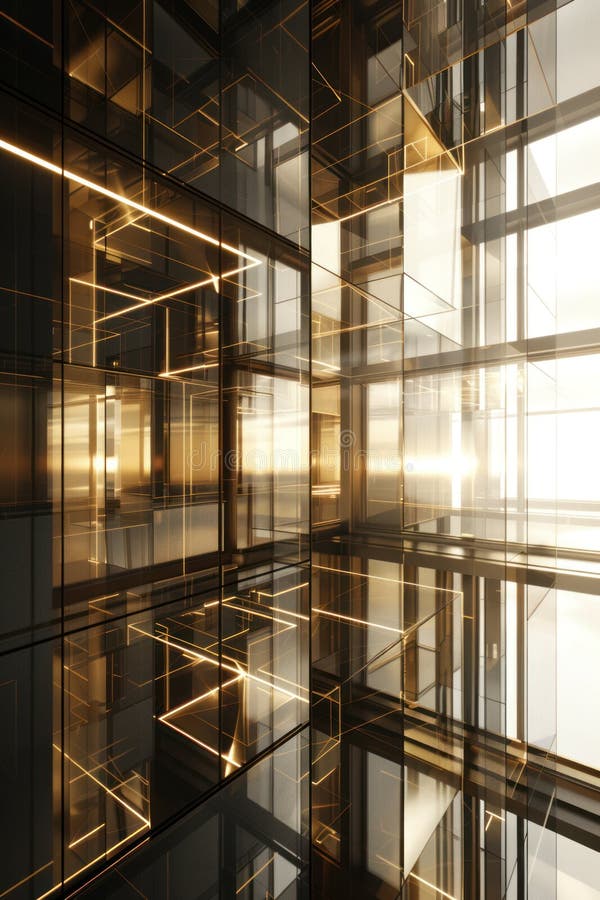 Elegant and Modern Abstract Geometric Overlay with Light Reflections in ...