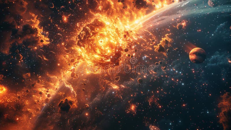 Explosive Cosmic Event with Vibrant Colors in Deep Space during a ...