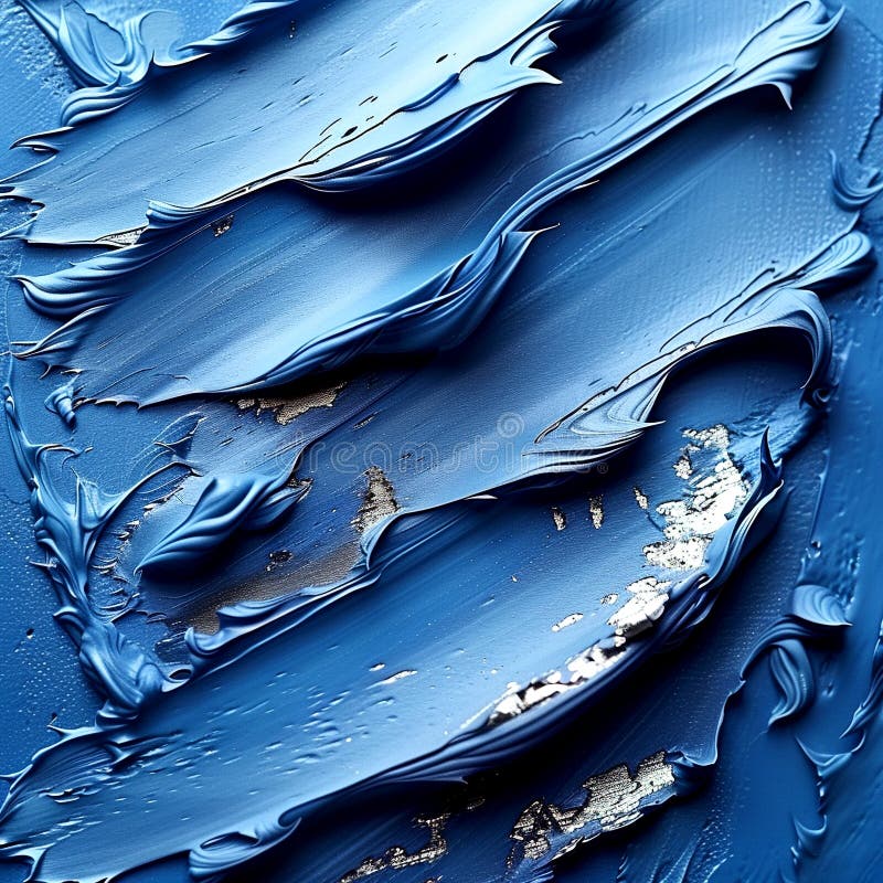 Vibrant Blue and Silver Paint Texture with Swirling Patterns Glimmering ...