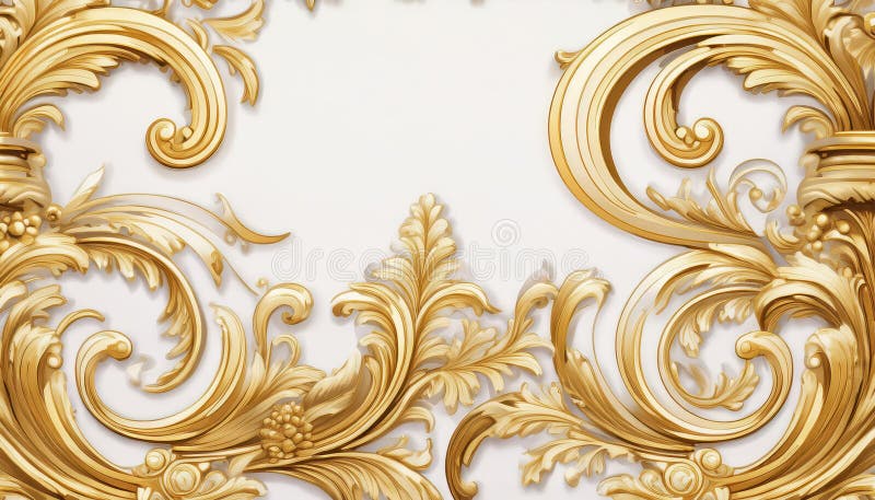 Elegant Royal RegencyStyle Pattern on White Backdrop, Showcasing ...