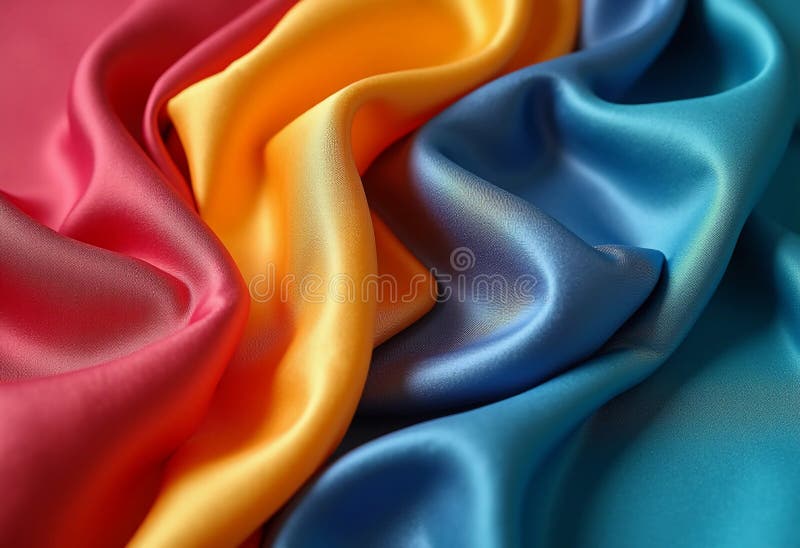 A Stunning Display Features an Array of Silk Fabric, Showcasing Rich ...