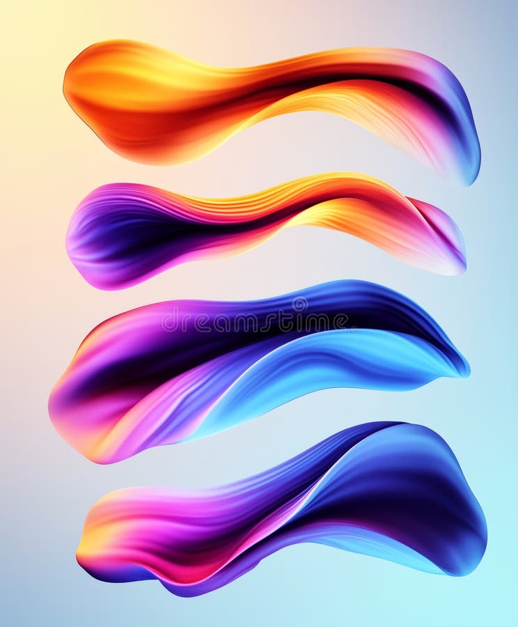 Colorful Abstract Wave Designs with Vibrant Shades of Orange, Purple, and Blue. Stock Photo ...
