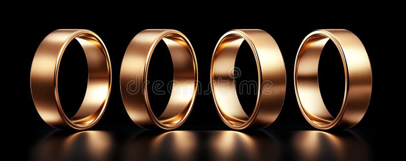 A Stunning Display of Four Elegant Gold Wedding Rings Symbolizing ...