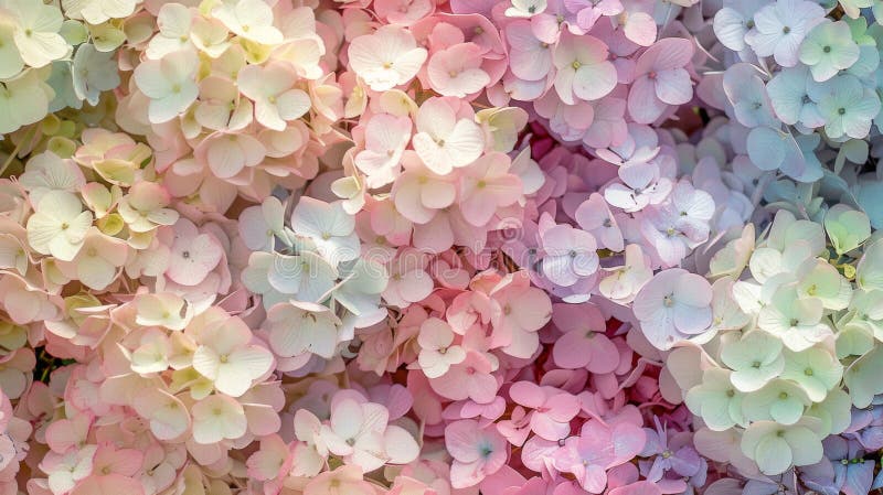 Delicate Pastel Hydrangea Blooms Featuring Beautiful Soft Colors that ...