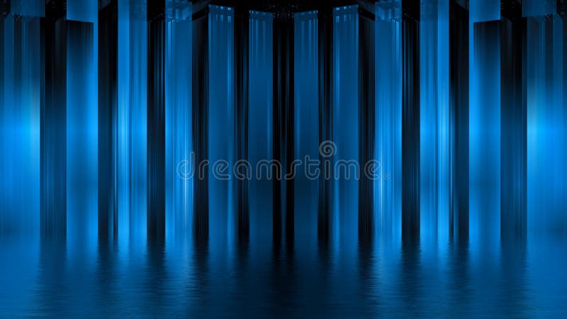 Stunning Display of Illuminated Blue Waterfalls Creates a Calming ...
