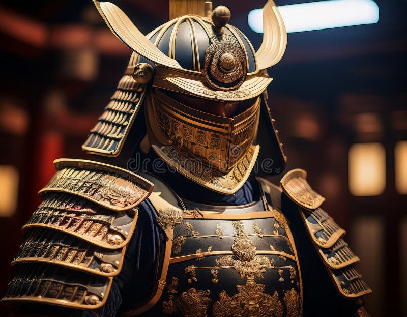 A Stunning Display of a Japanese Warrior S Ancient Armor, Highlighted ...