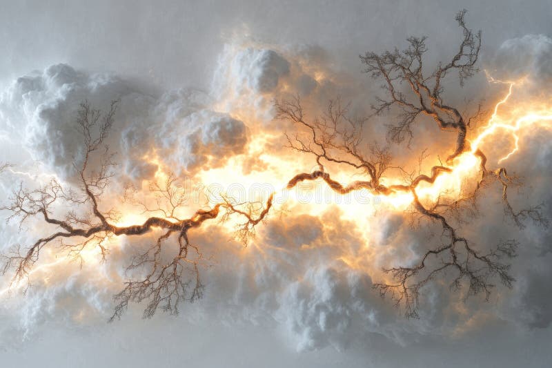 A Stunning Display of Lightning Branches through Swirling Clouds. this ...