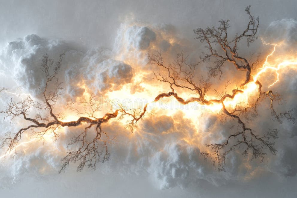 A Stunning Display of Lightning Branches through Swirling Clouds. this ...