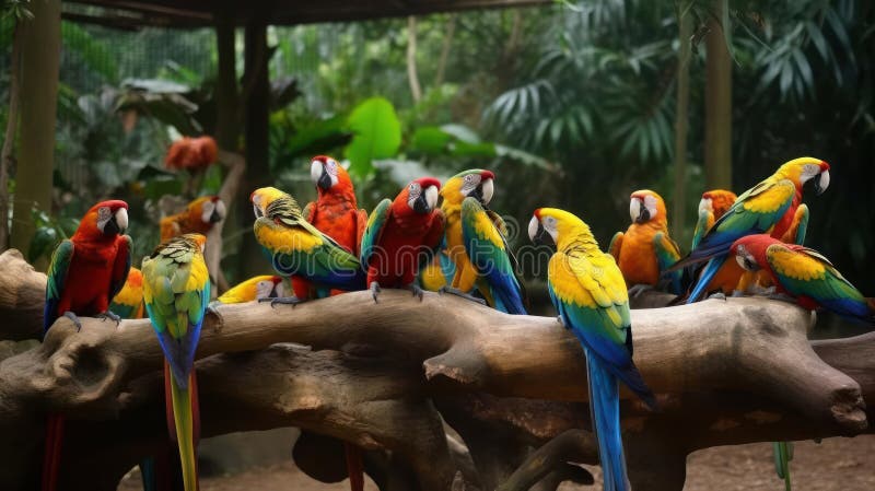 A Stunning Display of Parrots in Their Natural Habitat Created with ...