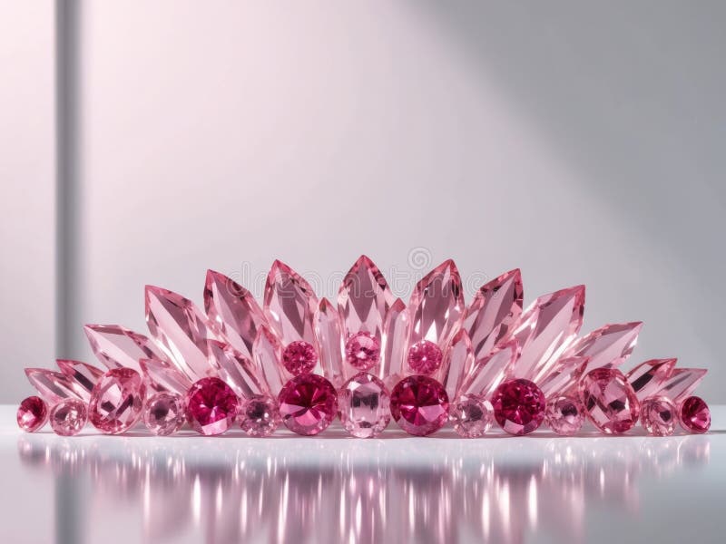 Stunning Display of Pink Crystals and Gems Sparkling Elegantly. Stock ...
