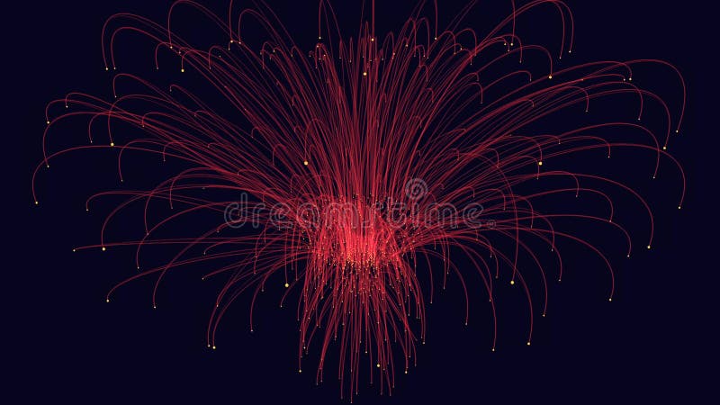 Explosive Red Fireworks Illuminate the Dark Sky Stock Video - Video of ...