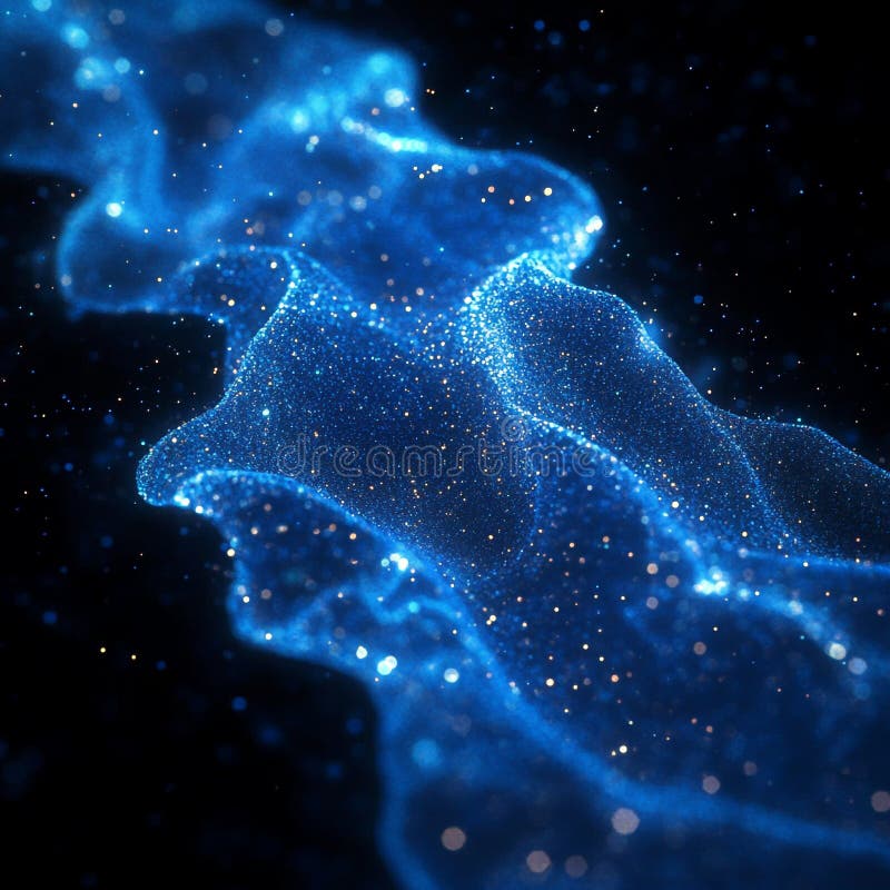 Glowing Blue Waves of Light Create a Mesmerizing Cosmic Effect in Dark ...