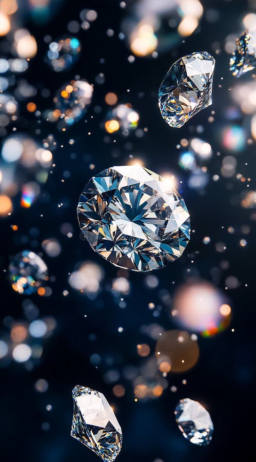 A Stunning Display of Sparkling Diamonds Floating in the Dark ...