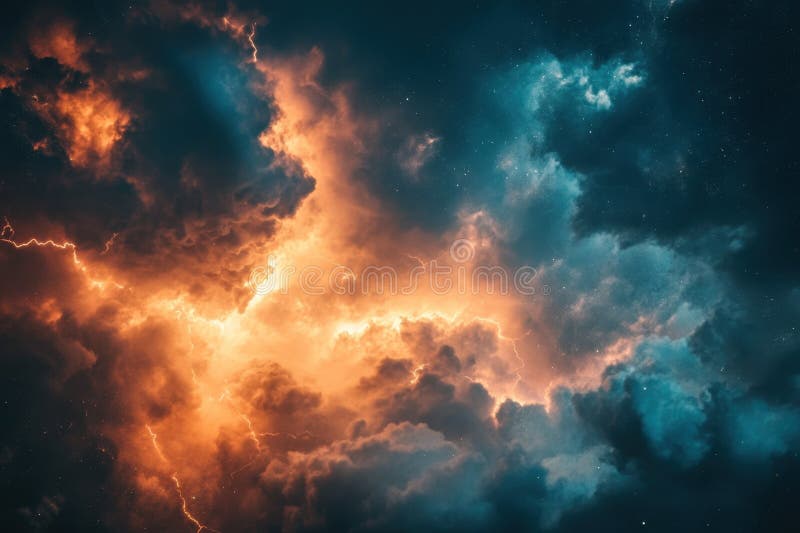Dramatic Thunderstorm Reveals Vibrant Clouds Illuminated by Lightning ...