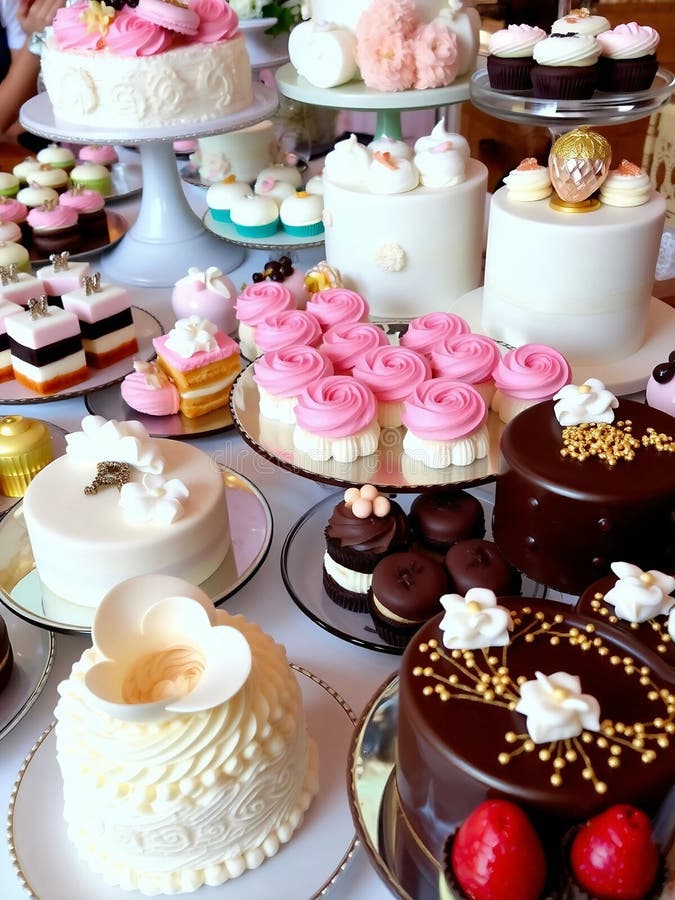 A Stunning Display of Various Cakes and Sweets, Showcasing Artistic ...