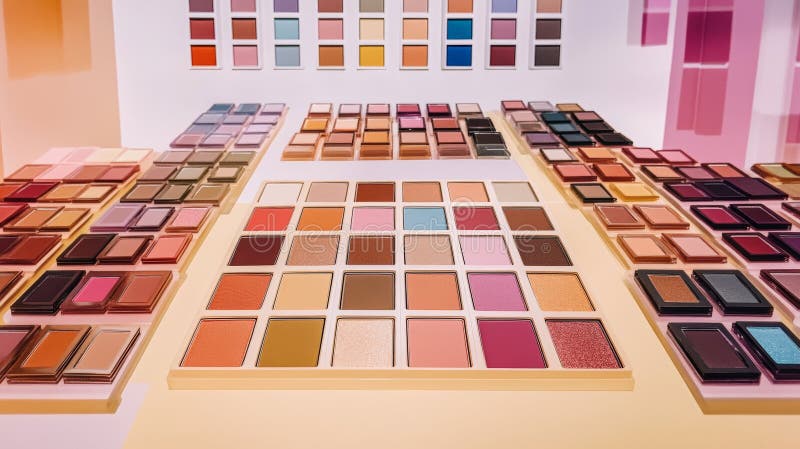 A Stunning Display of Vibrant Eyeshadow Palettes Artfully Arranged for ...