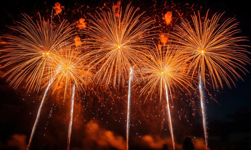 Stunning Display of Vibrant Fireworks Lighting Up Night Sky in ...