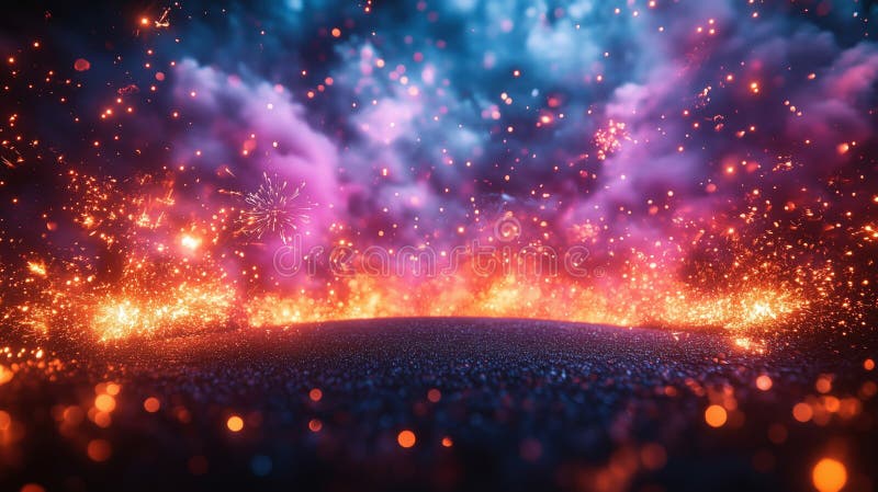 Stunning Display Vibrant Sparks Colorful Light Effects Stock Photos ...