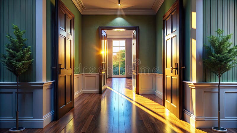 Stunning Double Door Entrance Corridor a Realistic 3D Architectural ...