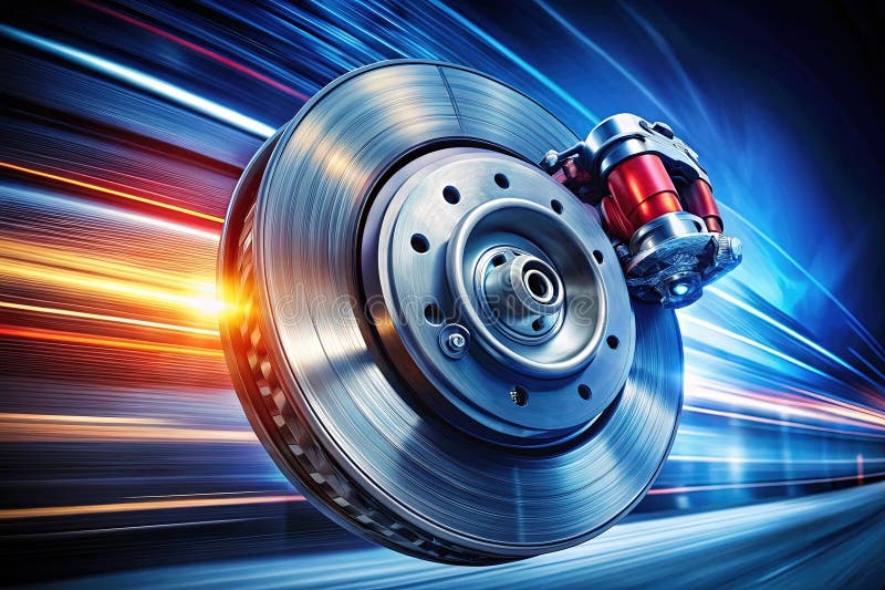 Stunning Double Exposure 3D Rendered Disc Brake System Capturing Speed and Precision Engineering ...