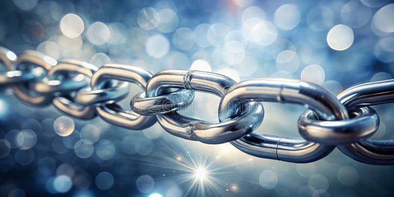 Stunning Double Exposure of a Delicate Silver Chain with Three Links a ...