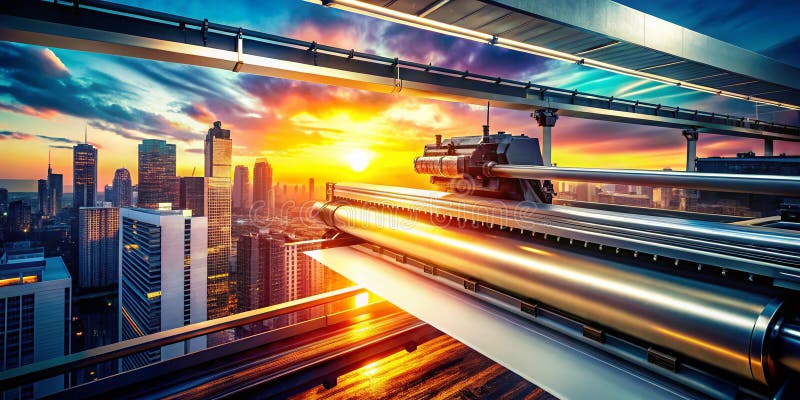 Stunning Double Exposure Large Format Printer Capturing a Cityscape a ...