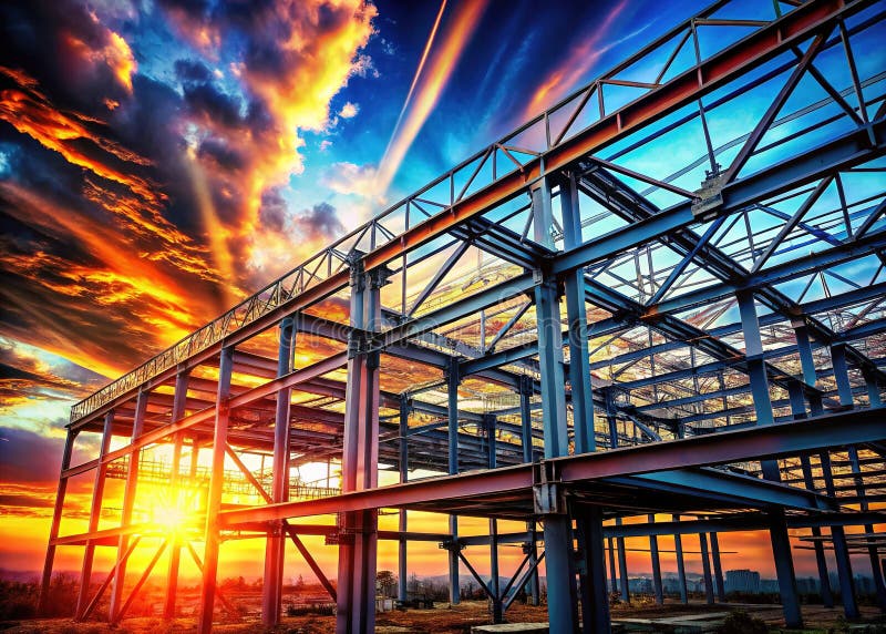 Stunning Double Exposure of a Modern SteelFrame Skyscraper Under ...