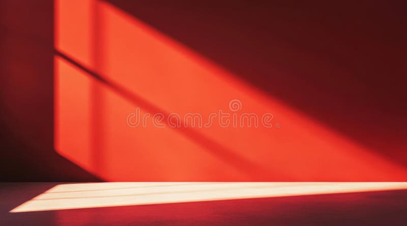 A Stunning and Dramatic Red Light Reflection on a Wall Area in an ...