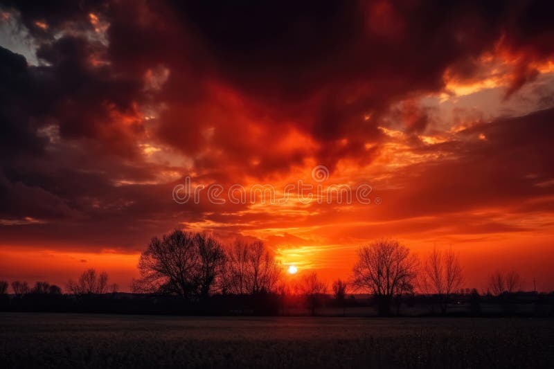 A Stunning and Dramatic Sunset Sky Created with Generative AI ...