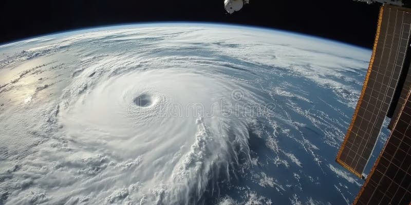 A Stunning and Dramatic View of a Powerful Hurricane Captured from ...