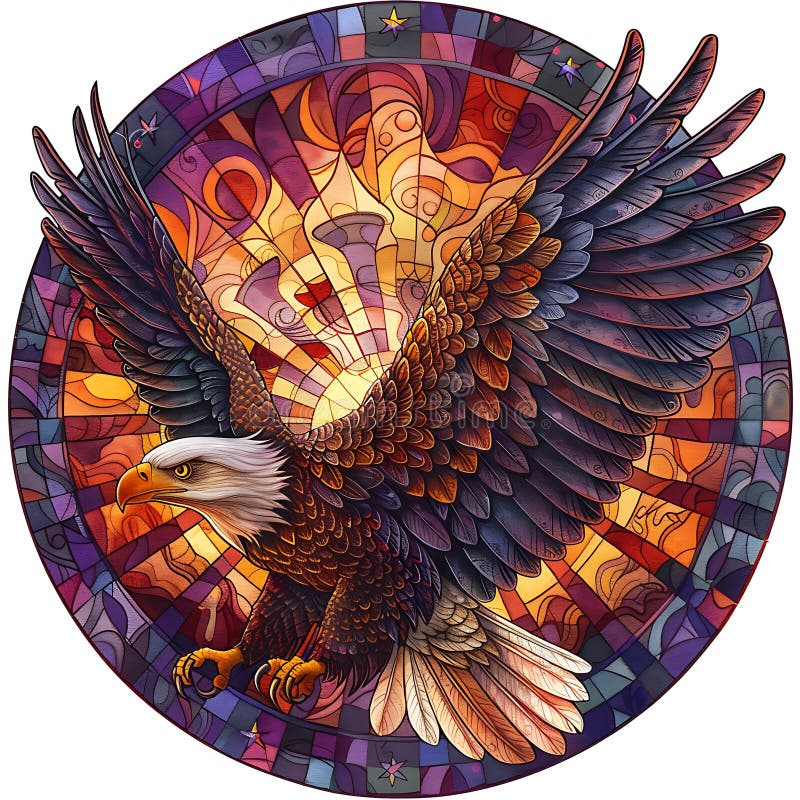 Stunning Eagle Mandala Artwork in Vibrant Colors Stock Illustration ...