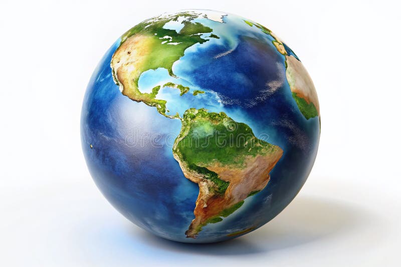 Stunning Earth Globe Image on White Background Perfect for Educational ...