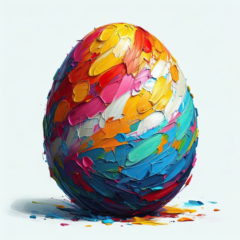 Expressive Textured Paint Egg Stock Illustration - Illustration of ...