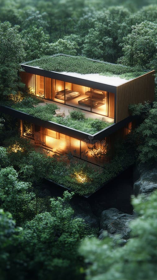 A Stunning Eco-friendly Residence is Surrounded by Dense Greenery ...