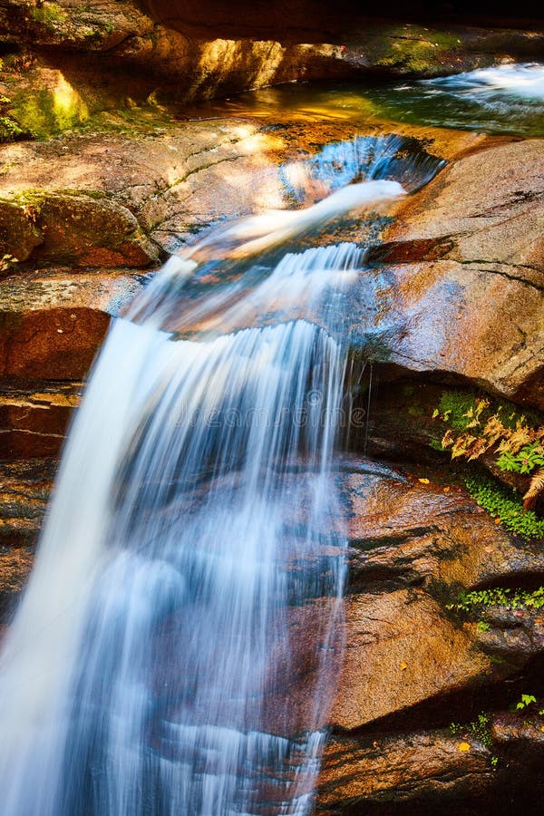 Stunning Edge of Waterfall Pouring Over Rocky Edge with Moss and Motion ...