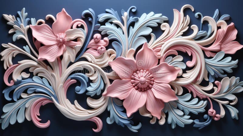 Stunning Elegant Scrollwork Art in Soft Hues with Intricate Patterns ...