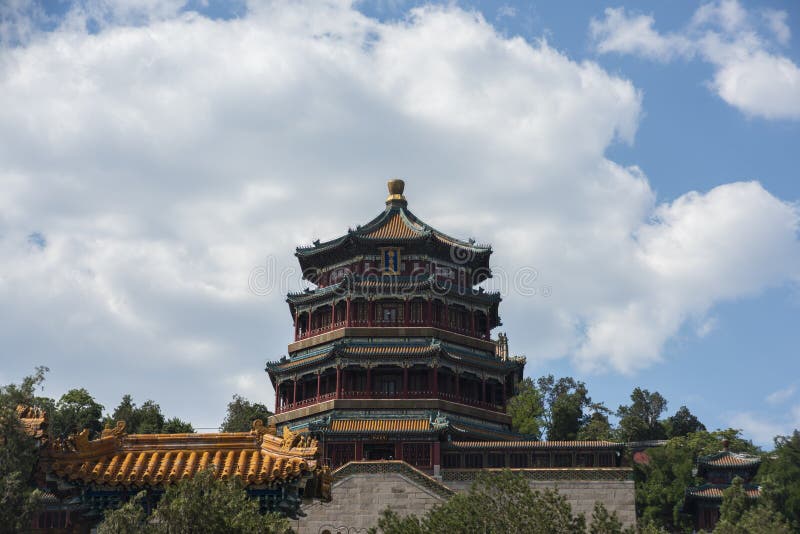 A Stunning Emperor Temple Under Blue Sky Stock Photo - Image of ...