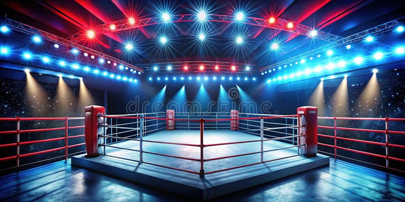 Stunning Empty Boxing Arena Generative AI Background a Colorful ...
