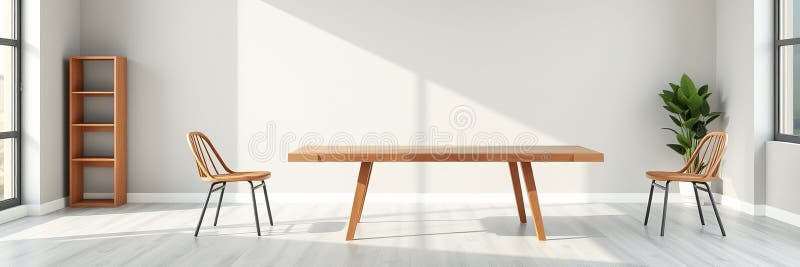 Empty Dining Table Mockup Modern Design Concept for Restaurant or Home ...