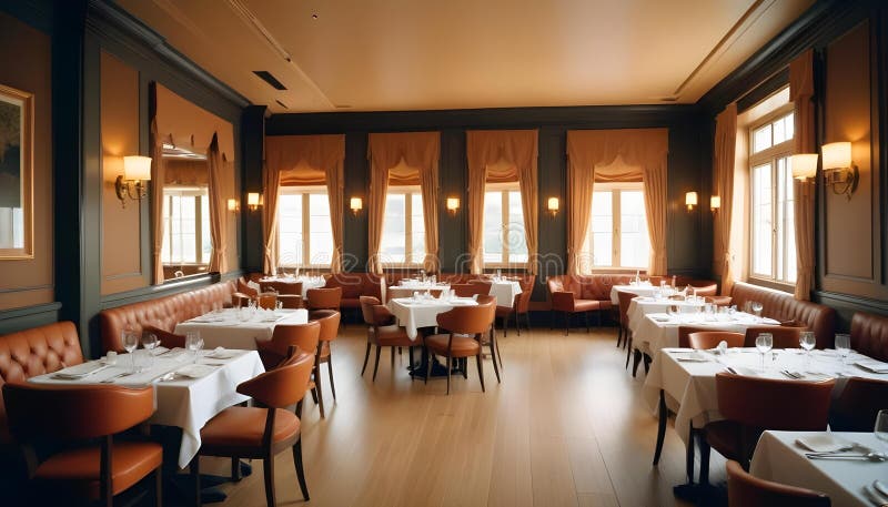 Stunning Empty Interior of a High-end Luxury Restaurant Stock ...