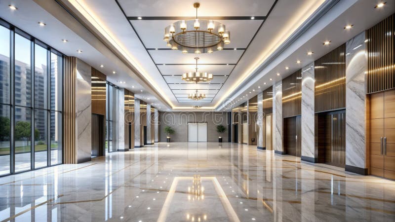 Stunning Empty Modern Hall Sophistication and Elegance in Minimalist ...