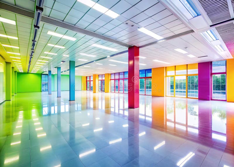 Stunning Empty Modern Office Space Open Plan Layout Sleek Design and ...