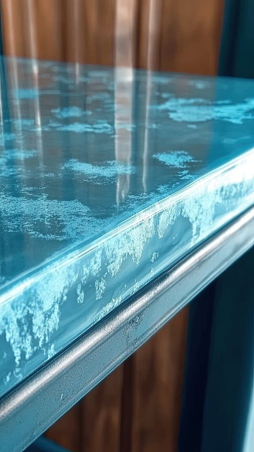 Stunning Epoxy Resin Table Features Intricate Blue Patterns and a ...