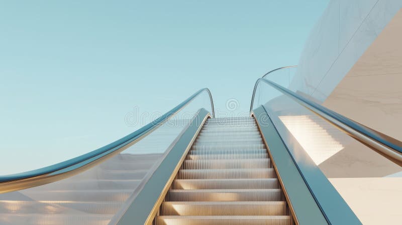 A Stunning Escalator in a Modern Setting. Stock Photo - Image of ...