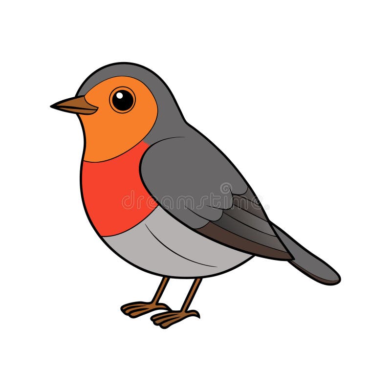 Stunning European Robin Nature Illustration Stock Illustration ...