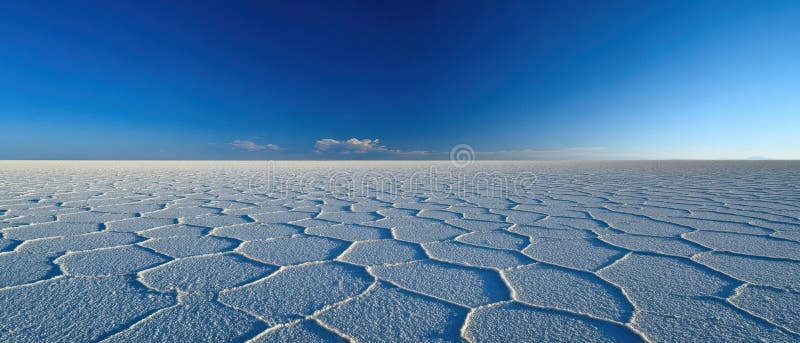 The Stunning Expanse of a Salt Flat Under a Clear Blue Sky. AI ...