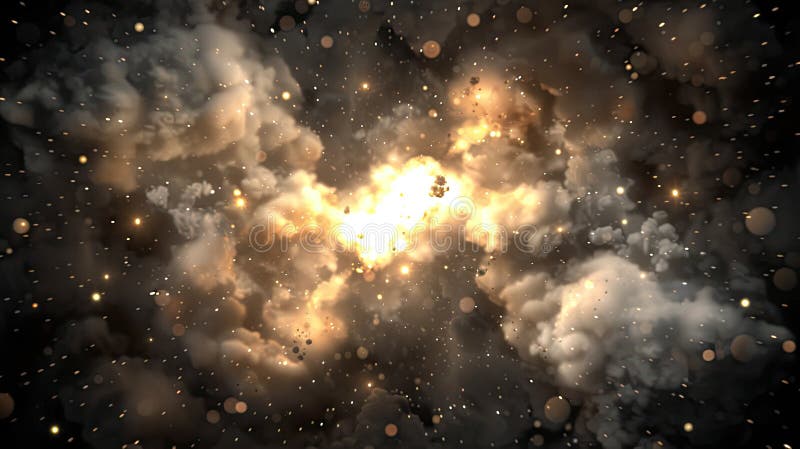 A Stunning Explosion of Bright Flames Surrounded by Swirling Dark ...